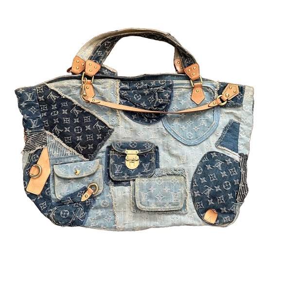 Louis Vuitton | Bags | Louis Vuitton Monogram Denim Patchwork Cabby ...